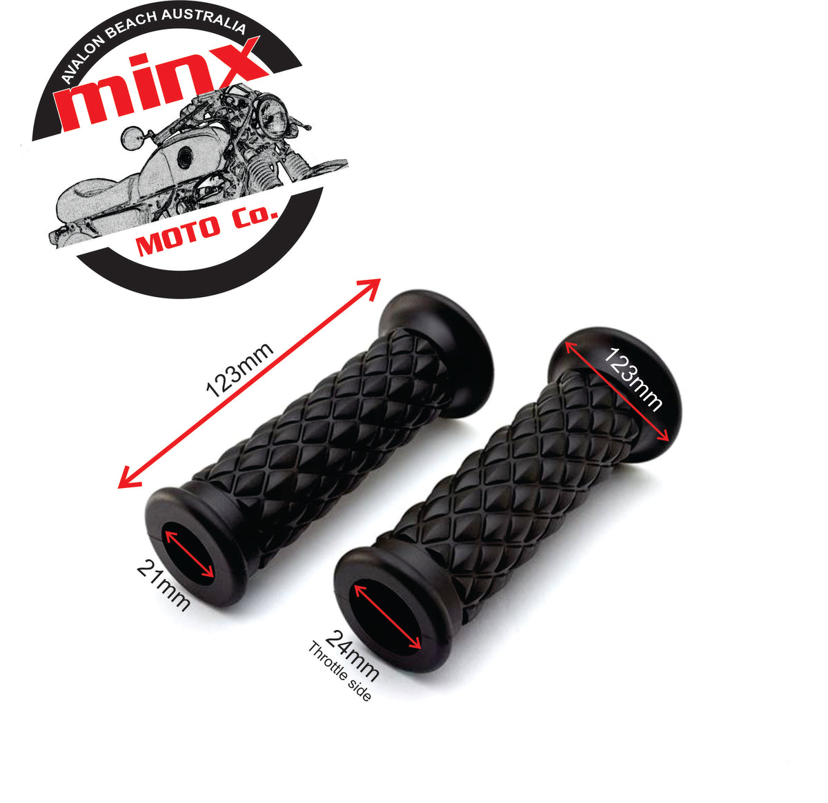 Diamond Motorcycle Cafe Racer Hand Grip Grey 22mm – minxmoto